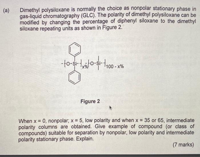 Solved (a) Dimethyl polysiloxane is normally the choice as | Chegg.com