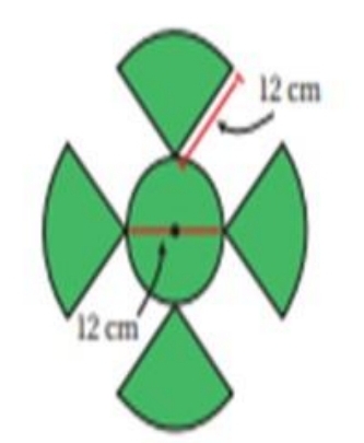 Solved The adjacent fan consists of 4 ﻿identical parts, each | Chegg.com