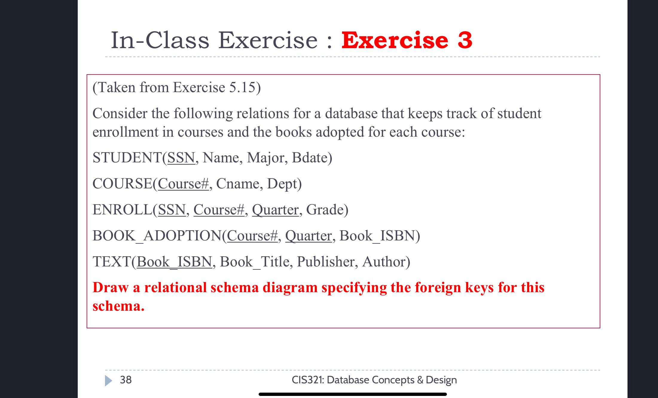 Solved In-Class Exercise : Exercise 3(Taken from Exercise | Chegg.com