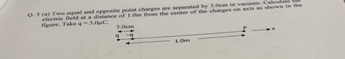 Q. 3 (a) ﻿Two equal and opposite point charges are | Chegg.com
