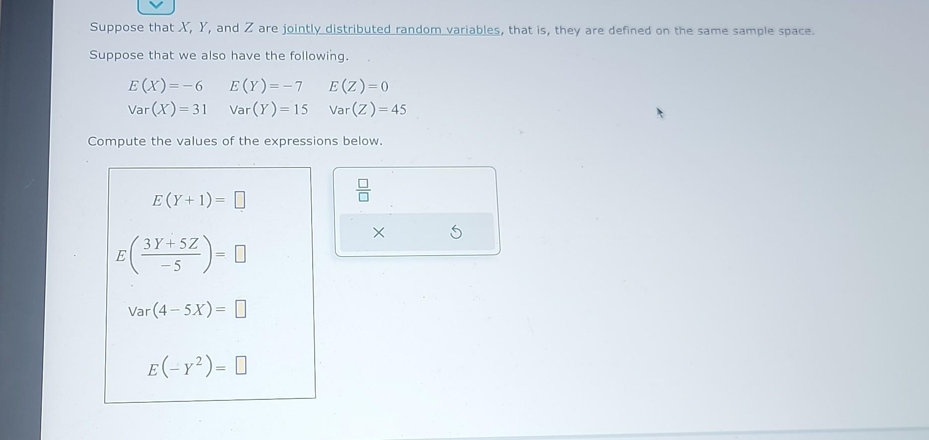 Solved Suppose That Xy And Z Are Jointly Distributed 