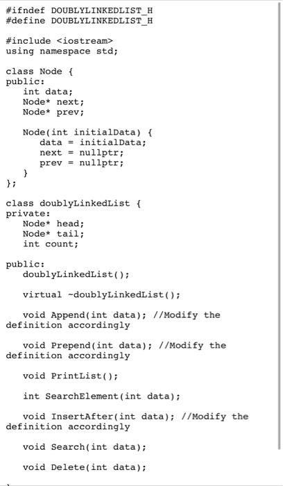 Solved // unordered doubly linked list #include #include | Chegg.com