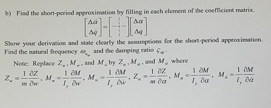 b) Find the short period approximation by filling in | Chegg.com