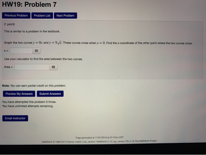 Solved HW19: Problem 7 Previous Problem Problem List Next | Chegg.com