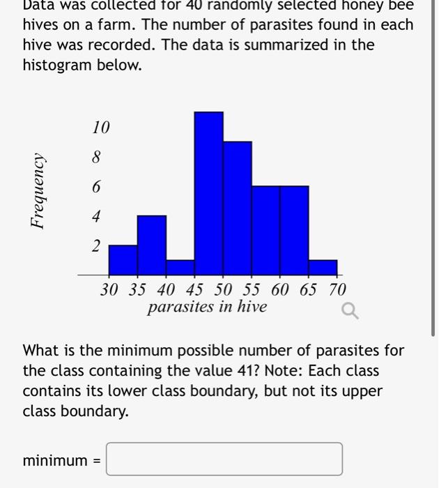Solved Data was collected tor 40 randomly selected honey bee | Chegg.com