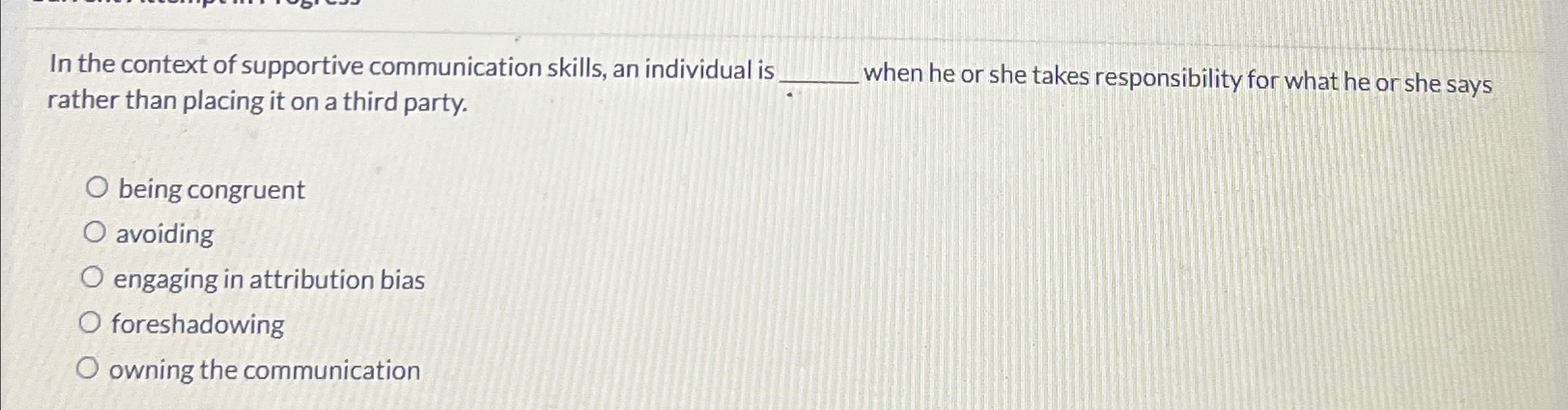 Solved In the context of supportive communication skills, an | Chegg.com