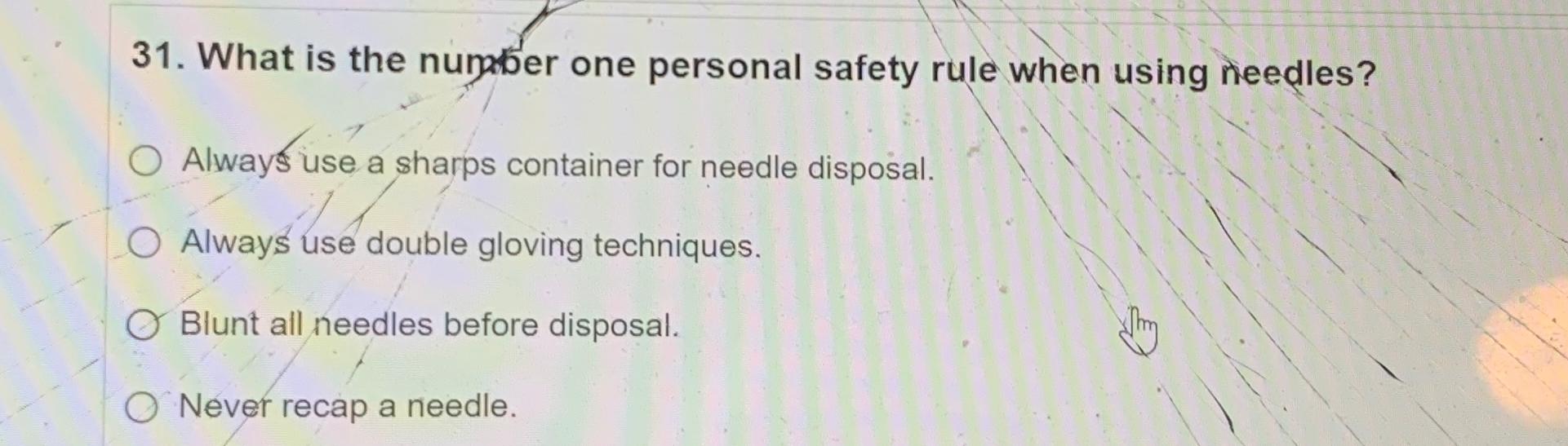 Solved What is the number one personal safety rule when | Chegg.com
