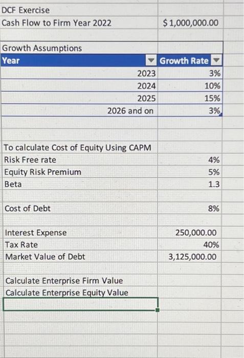Solved DCF EXCERCISE | Chegg.com
