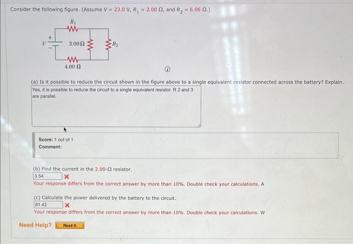 Solved Consider the following figure. (Assume V=23.0 | Chegg.com