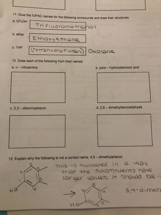 Solved 11. Give the IUPAC names for the following compounds | Chegg.com