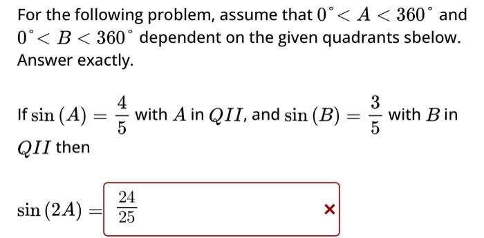 Solved For the following problem, assume that 0∘ | Chegg.com