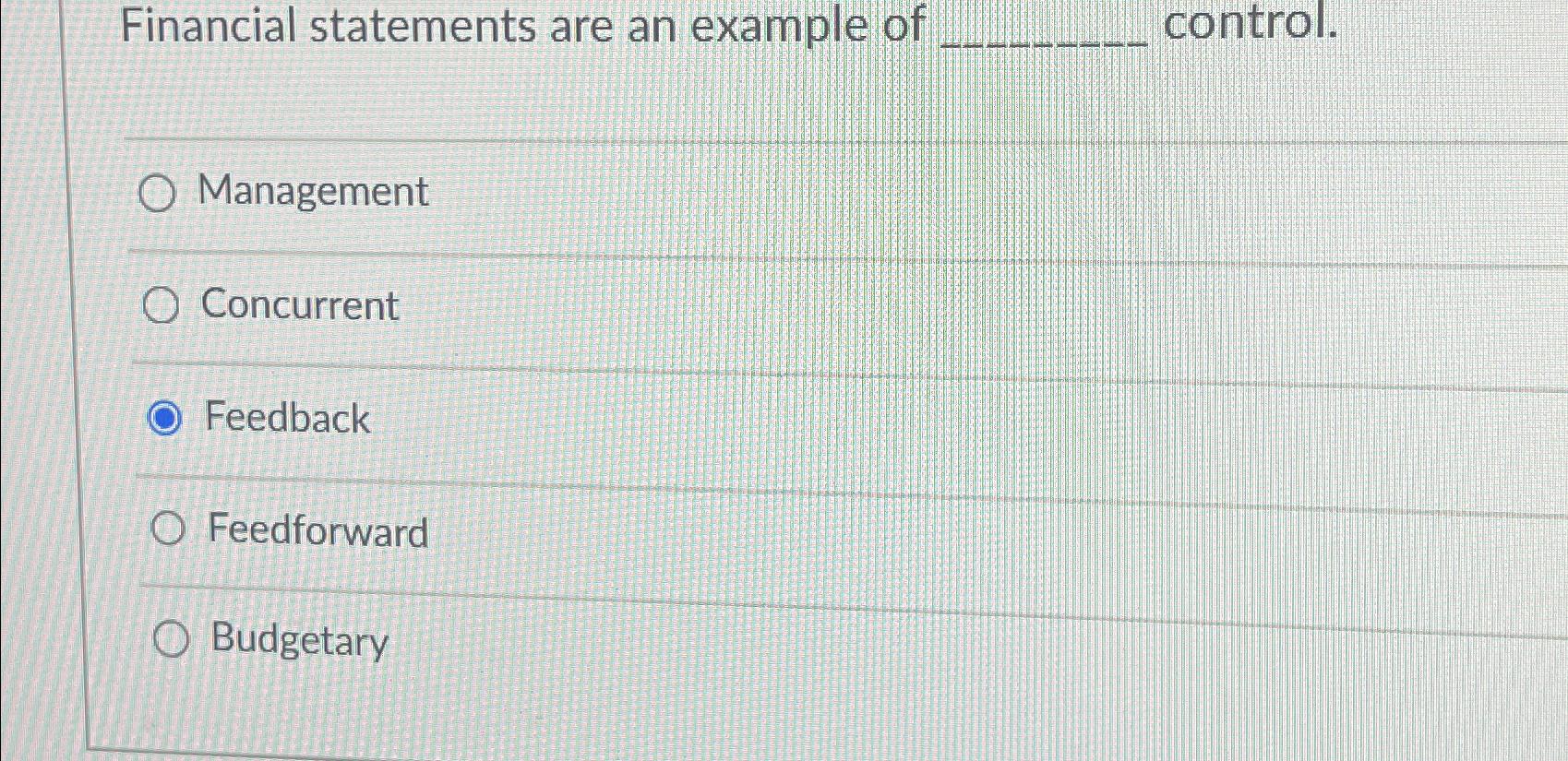 Solved Financial statements are an example of | Chegg.com