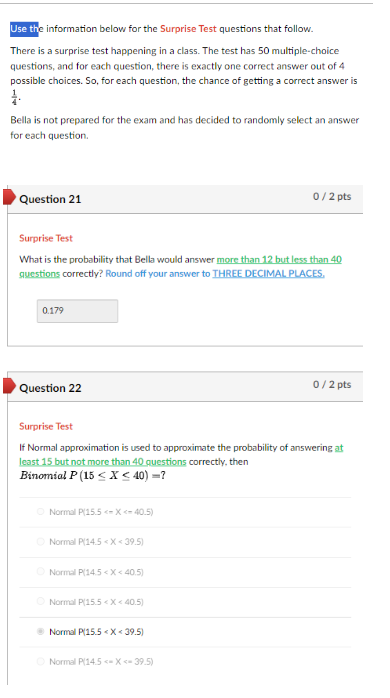Solved Use the information below for the Surprise Test | Chegg.com