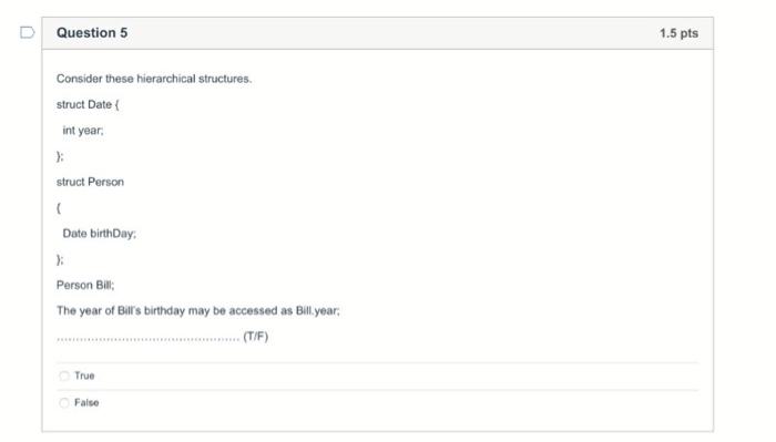 Solved D Question 4 15 Pts A Recursive Function Can Have 9533