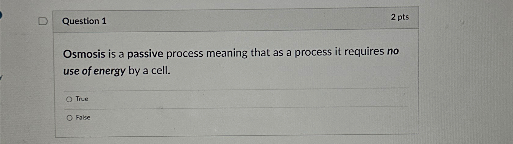 Solved Question 12ptsOsmosis is a passive process meaning | Chegg.com