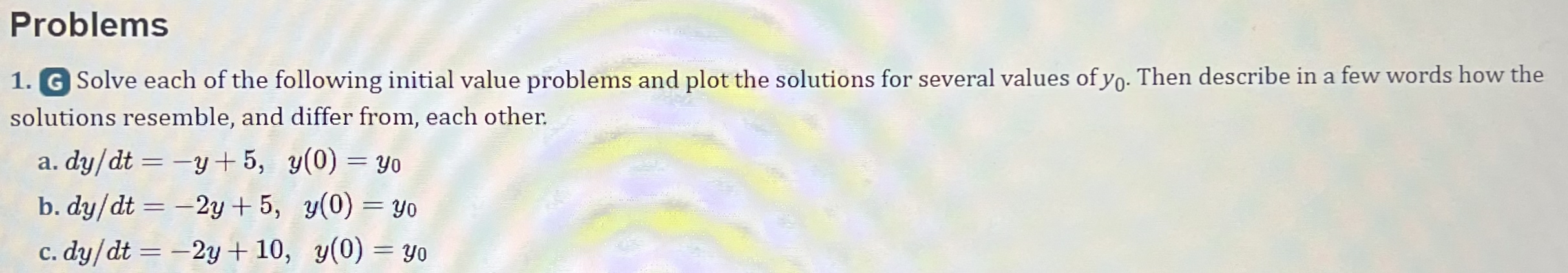 Solved ProblemsG Solve each of the following initial value | Chegg.com