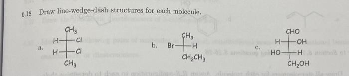 Solved 6.18 Draw line-wedge-dash structures for each | Chegg.com