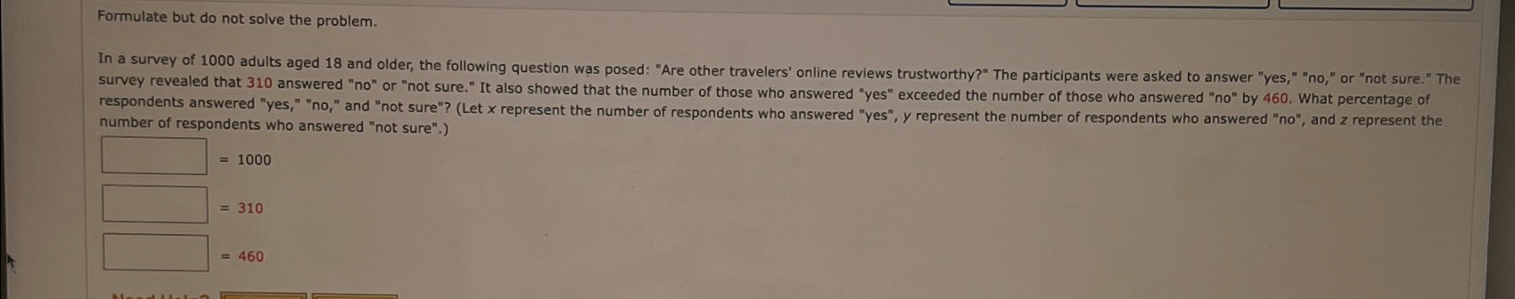 Solved Formulate but do not solve the problem. number of | Chegg.com