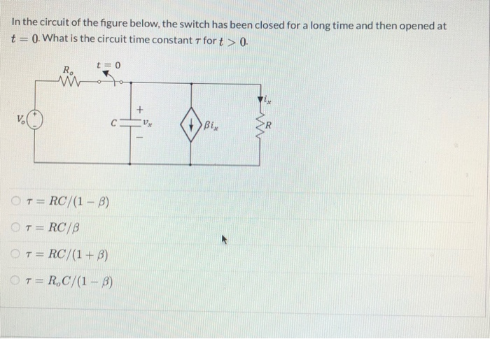 Solved In the circuit of the figure below, the switch has | Chegg.com