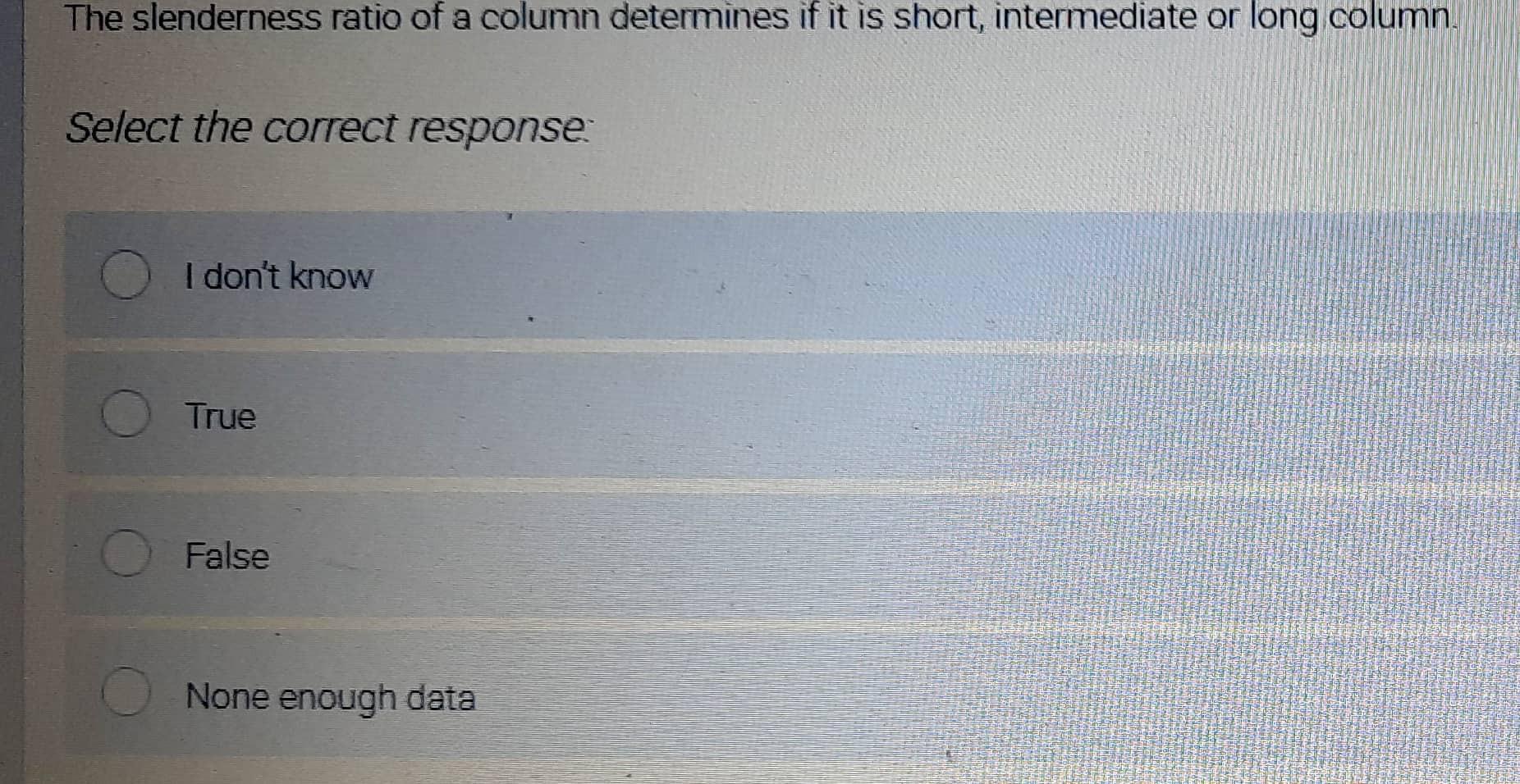 Solved The slenderness ratio of a column determines if it is | Chegg.com