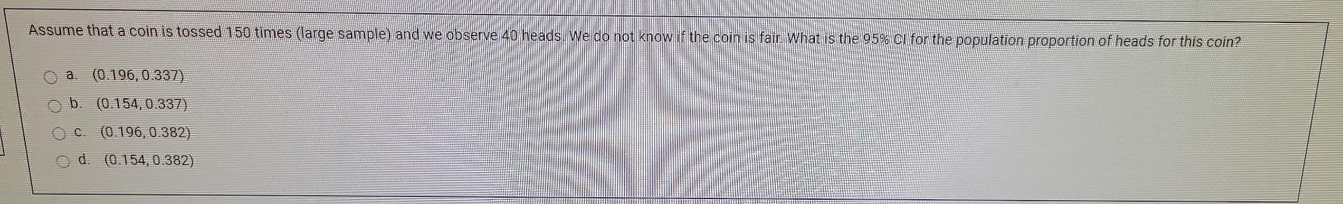 Solved Assume that a coin is tossed 150 times (large sample) | Chegg.com