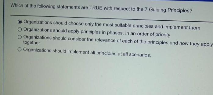 Solved Which of the following does not align with the | Chegg.com