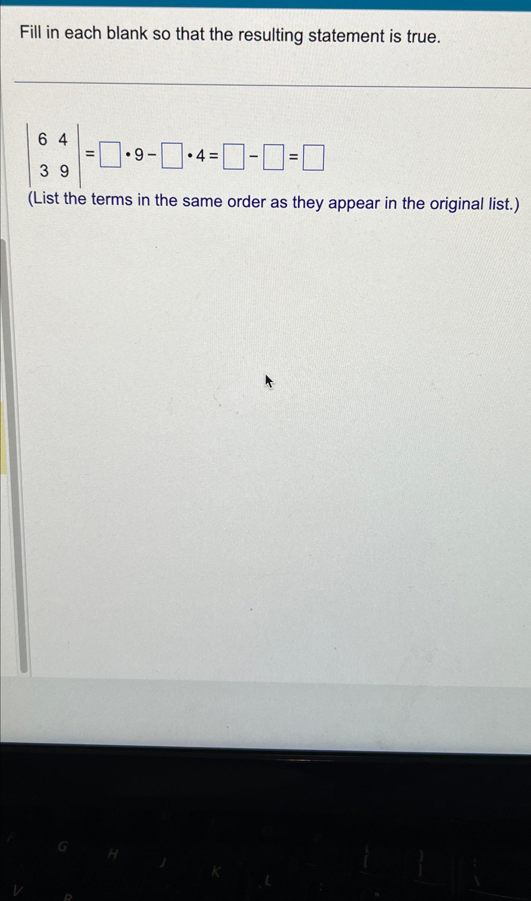 Solved Fill in each blank so that the resulting statement is | Chegg.com