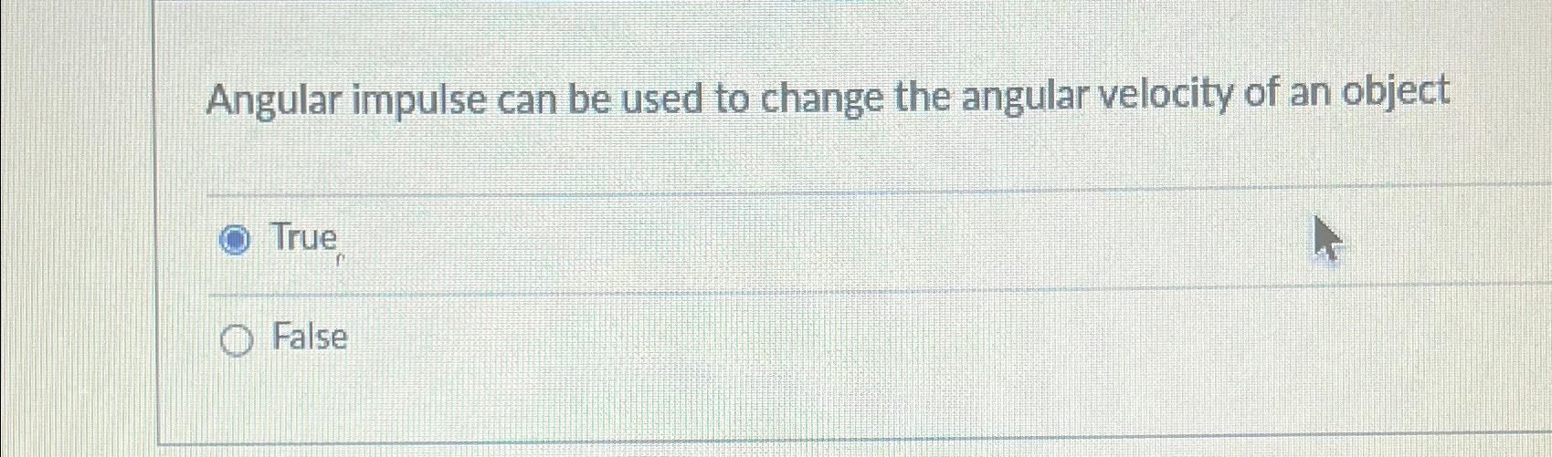 Solved Angular impulse can be used to change the angular | Chegg.com