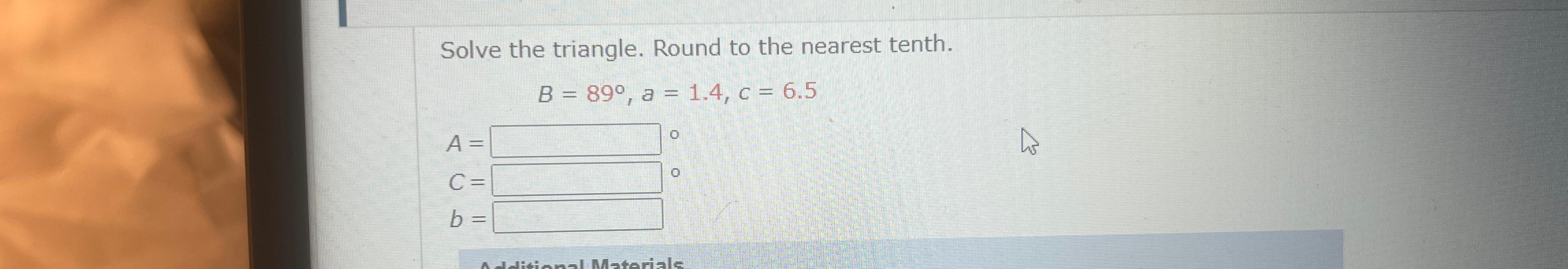 Solved Solve the triangle. Round to the nearest | Chegg.com