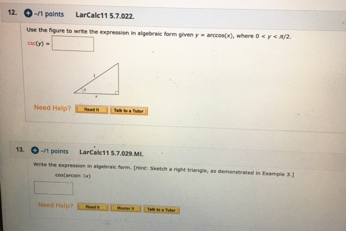 Solved 12. + -11 points LarCalc11 5.7.022. Use the figure to | Chegg.com Solved 12. + -11 points LarCalc11 5.7.022. Use the figure to | Chegg.com
