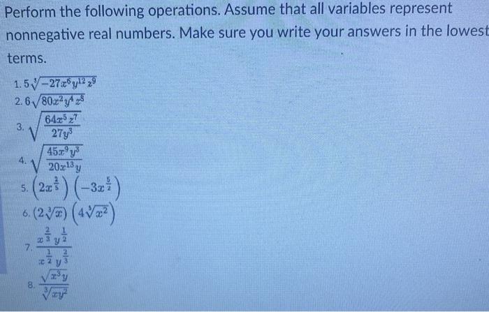 Perform the following operations. Assume that all | Chegg.com