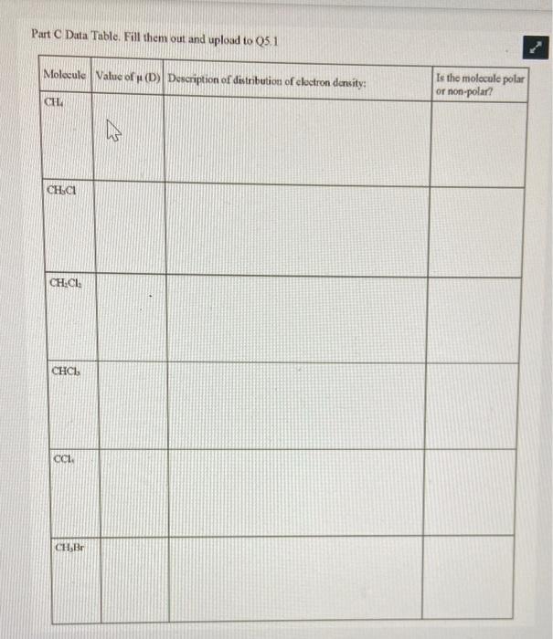 Solved Part C Data Table. Fill them out and upload to Q5.1 | Chegg.com