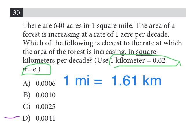 Solved There are 640 acres in 1 square mile. The area of a | Chegg.com