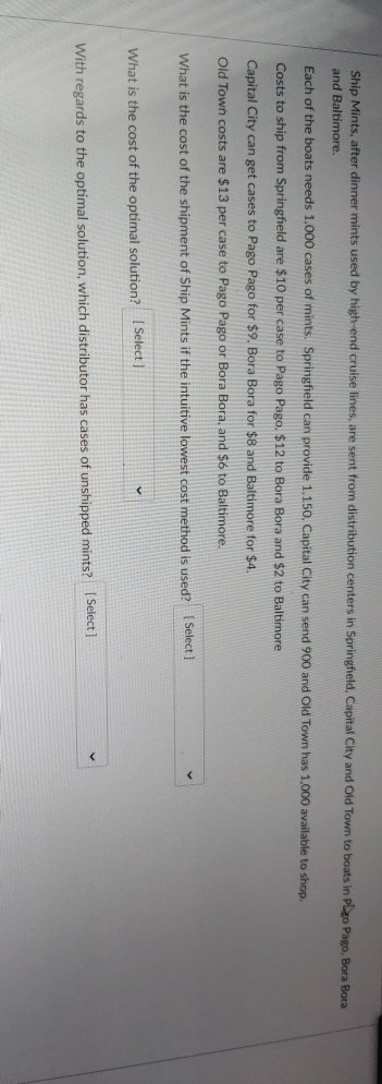 Solved Ship Mints, after dinner mints used by high-end | Chegg.com