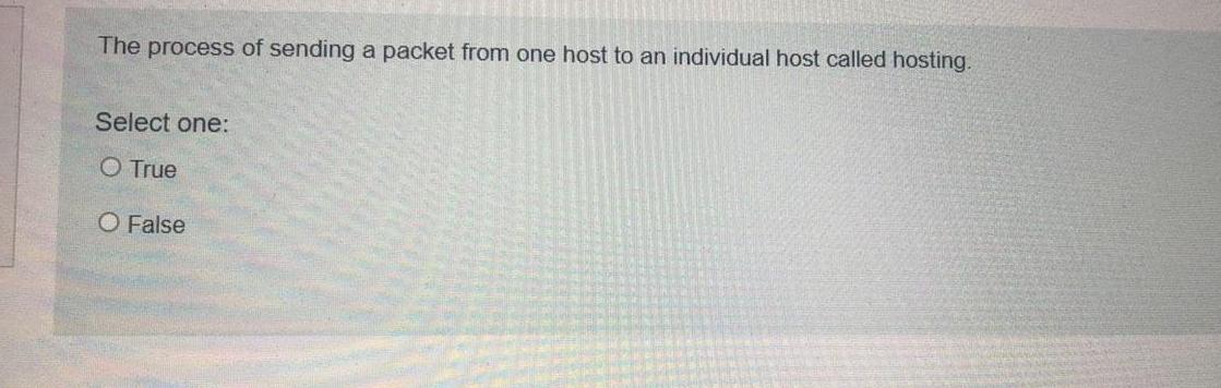 Solved The process of sending a packet from one host to an | Chegg.com