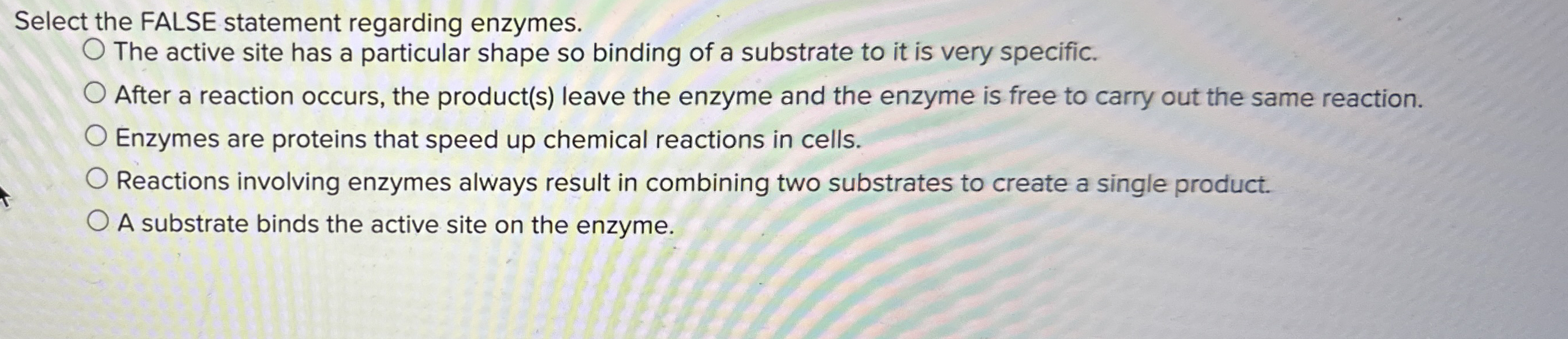 Solved Select the FALSE statement regarding enzymes.The | Chegg.com
