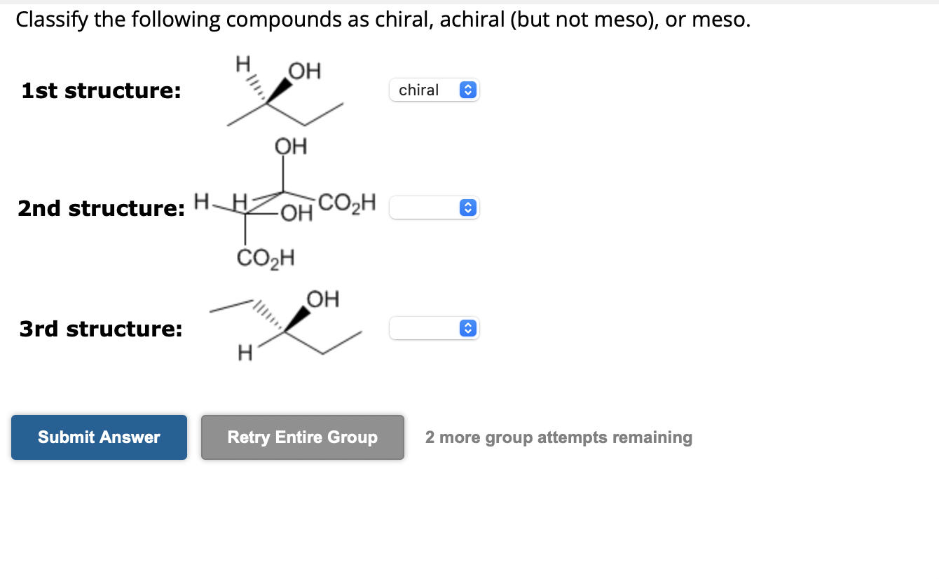 Solved Classify the following compounds as chiral, achiral | Chegg.com