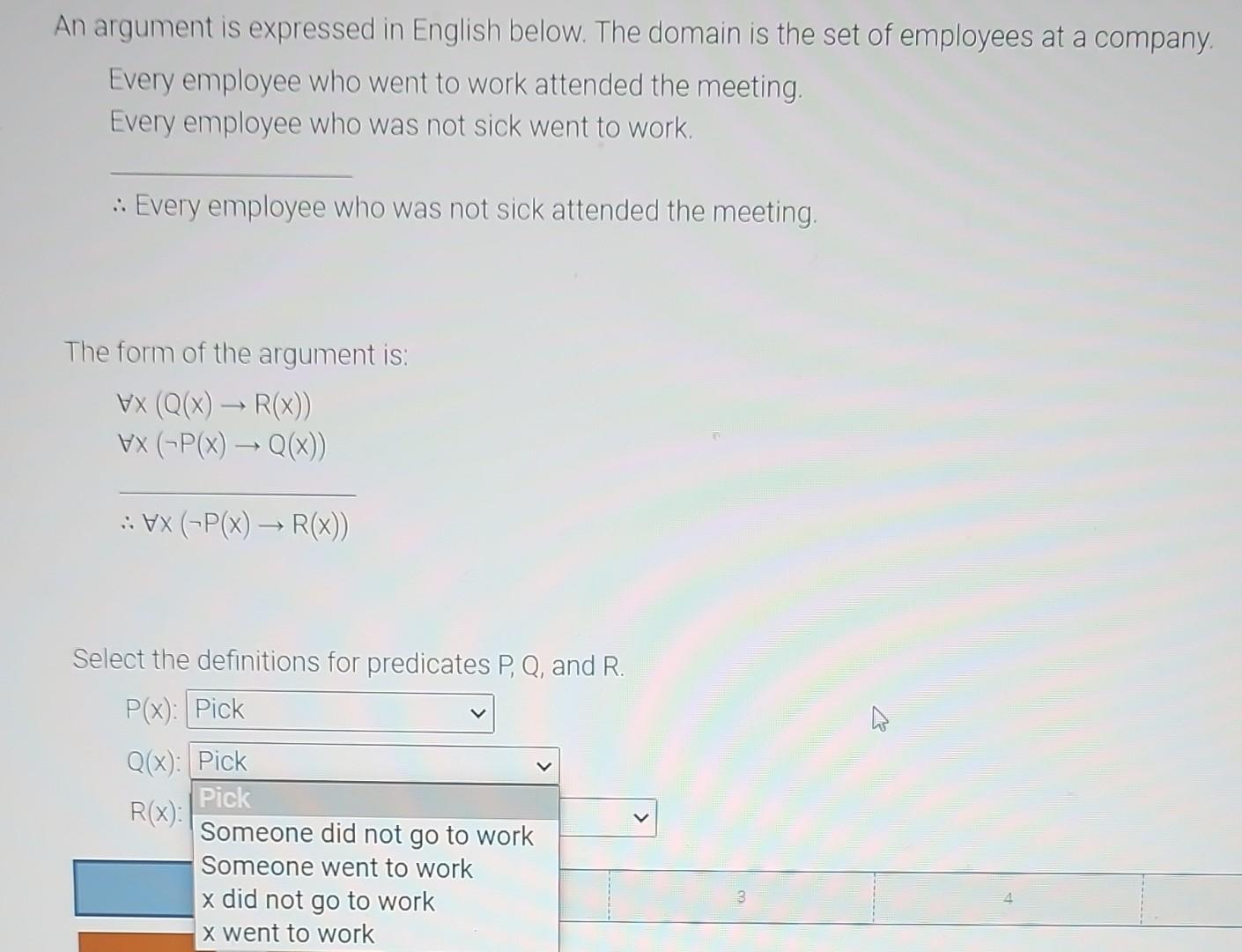 Solved An argument is expressed in English below. The domain | Chegg.com