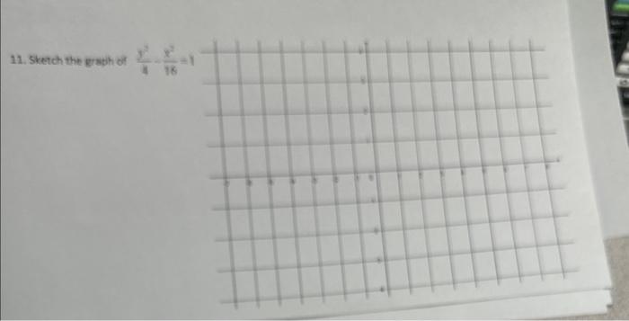 Solved 11. Sketch the ersth of 4y2−18x2=1 | Chegg.com
