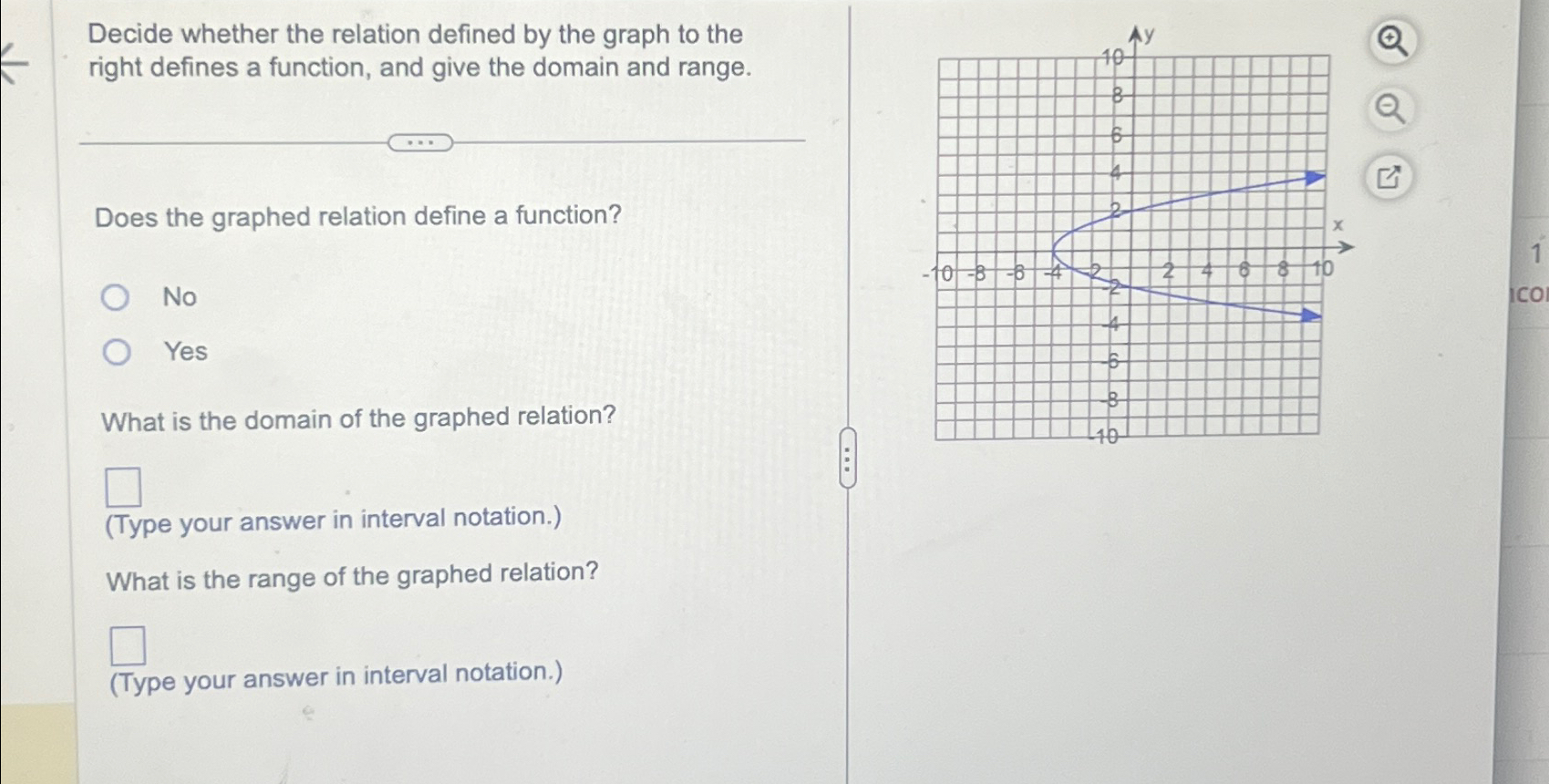 Solved Decide whether the relation defined by the graph to | Chegg.com