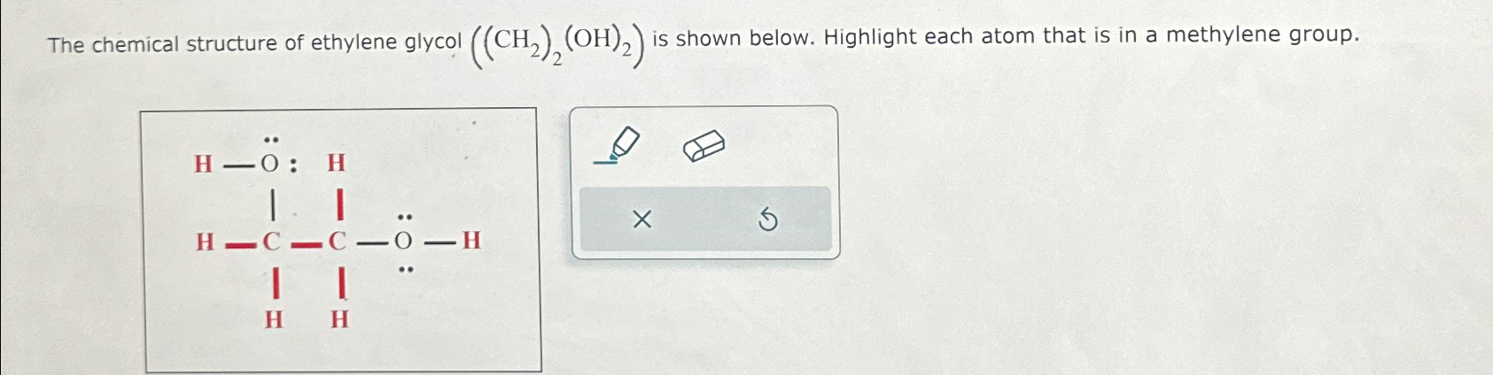 Solved The chemical structure of ethylene glycol | Chegg.com