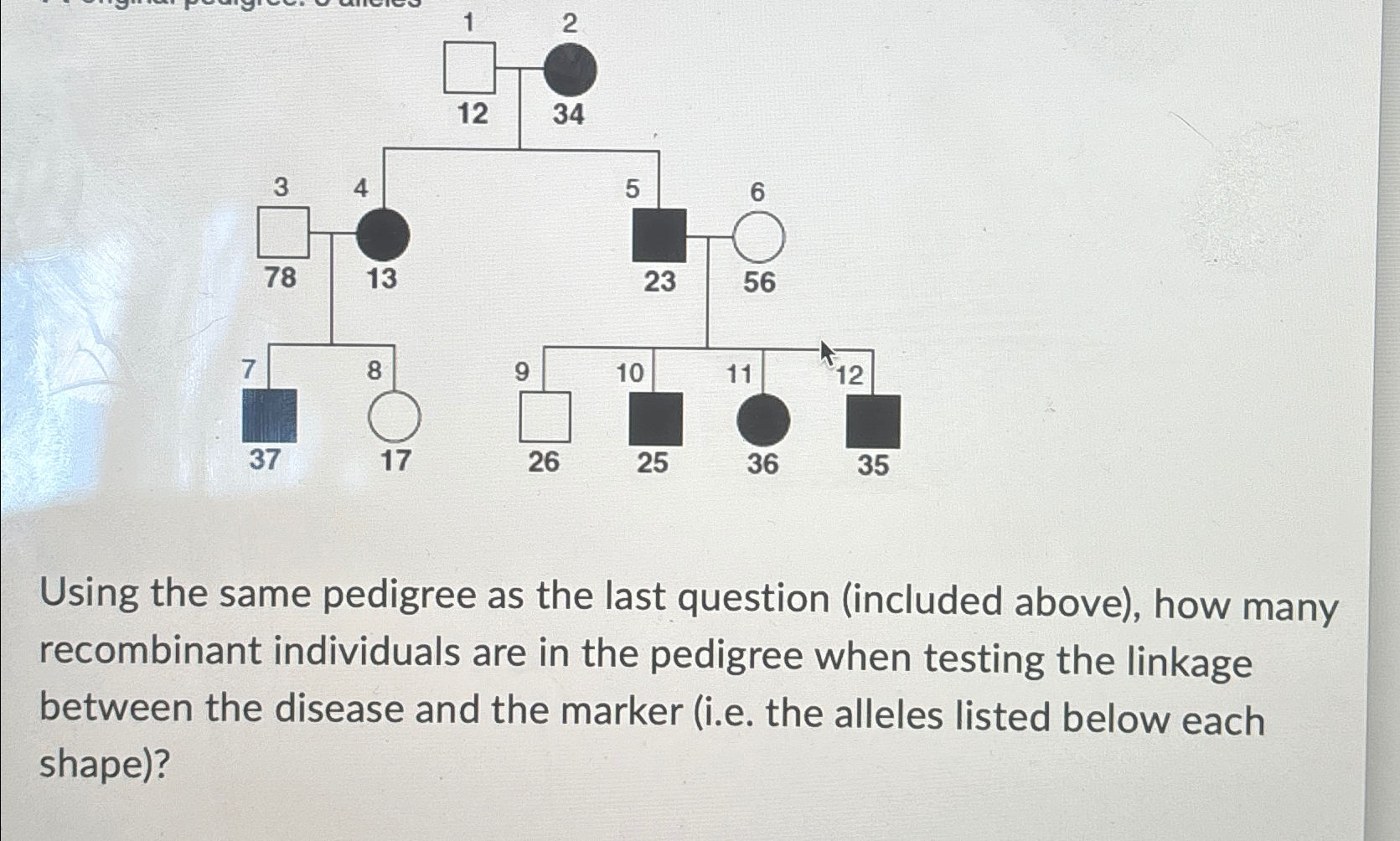 Solved Using the same pedigree as the last question | Chegg.com