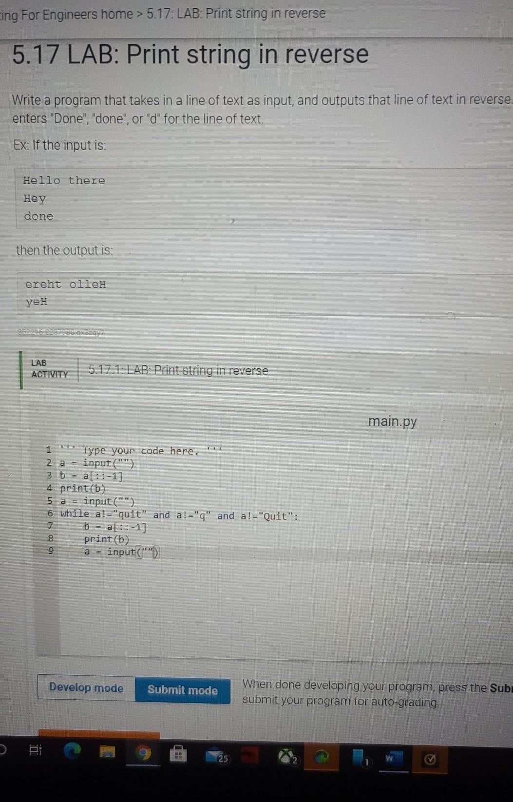 Solved Cing For Engineers Home 5 17 LAB Print String In Chegg
