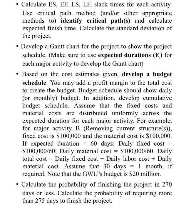 Solved Calculate the estimated project completion time and | Chegg.com