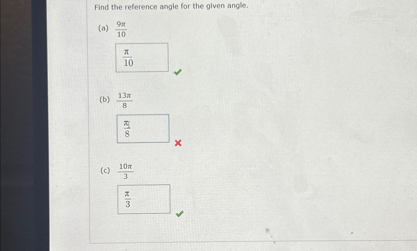 Solved Find the reference angle for the given | Chegg.com