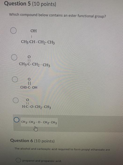 Solved Question 5 (10 points) Which compound below contains | Chegg.com