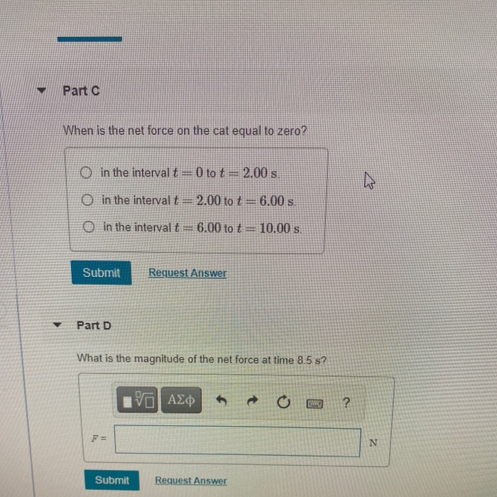Solved Part A When does the maximum net force on his cat | Chegg.com