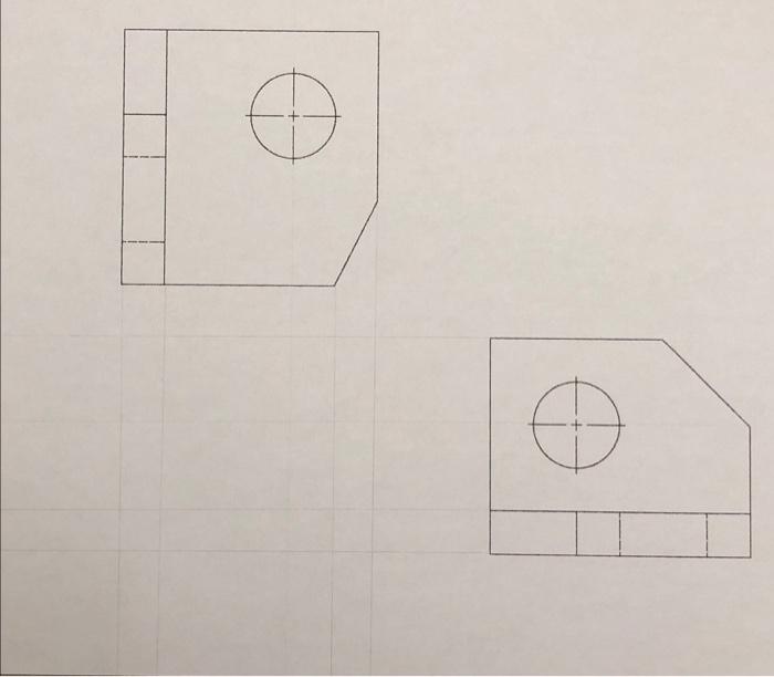 Solved For the first one draw the missing front view.For the | Chegg.com