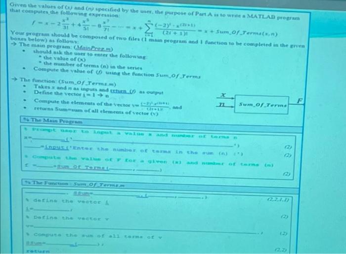 Given The Values Of X And N Specified By The User