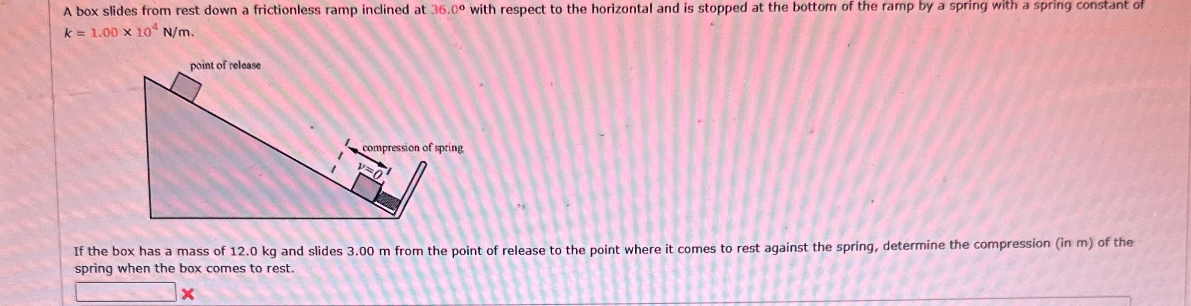 Solved A box slides from rest down a frictionless ramp | Chegg.com